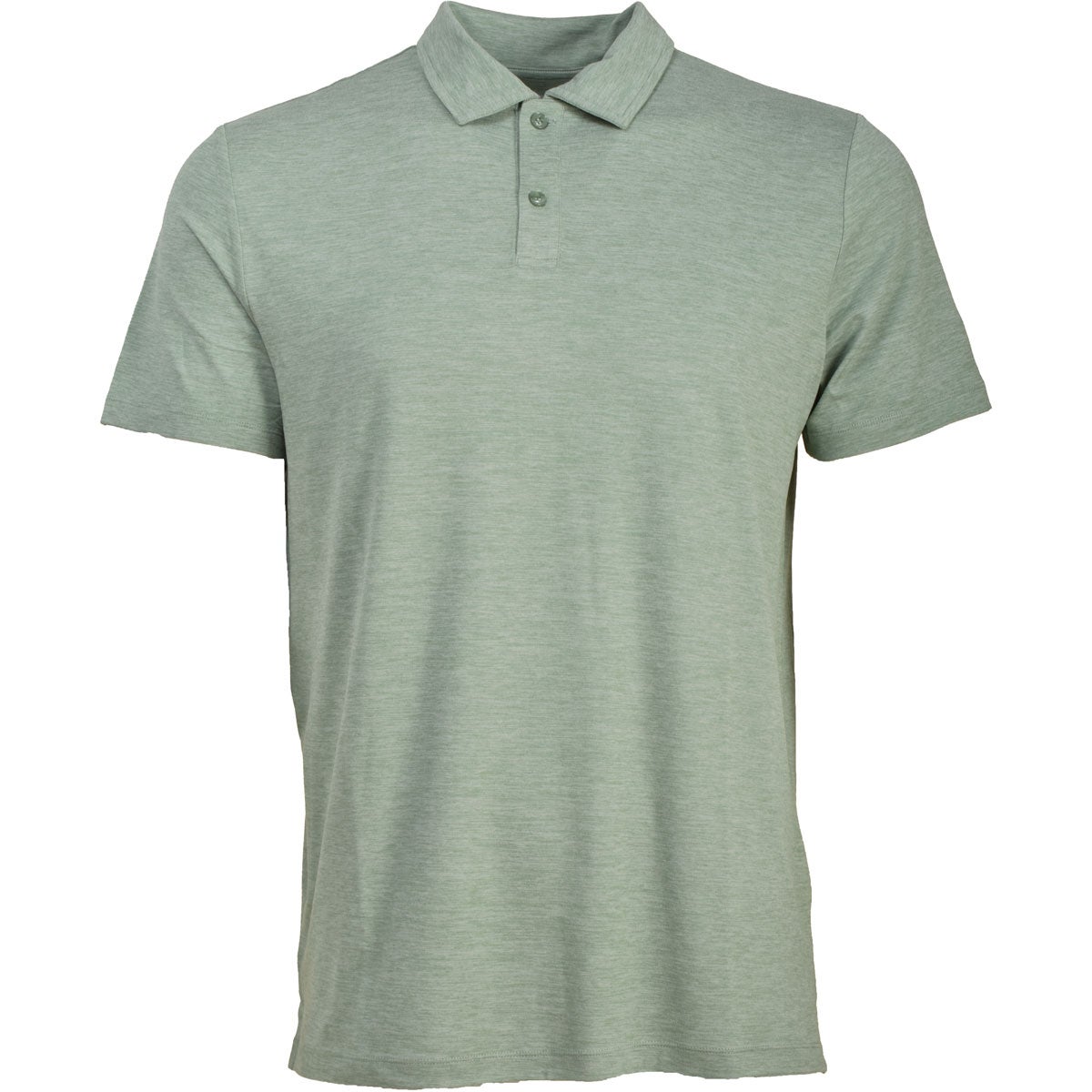 Bison Ridge Men's 2-Tone Heather Blue Ridge Short Sleeve Polo