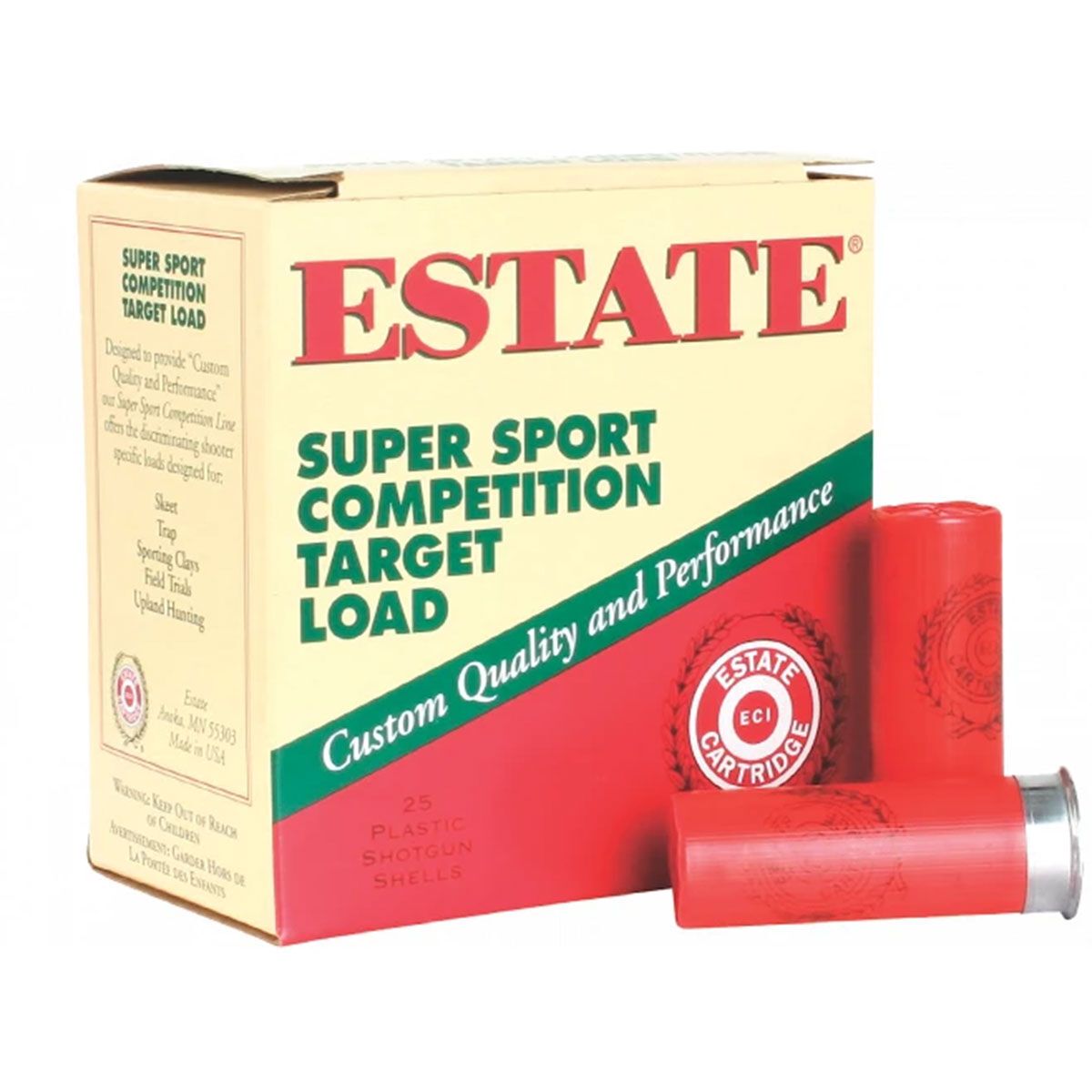 Estate Cartridge Super Sport Target 12 Gauge 2.75" 1-1/8oz #7.5 Shot ...
