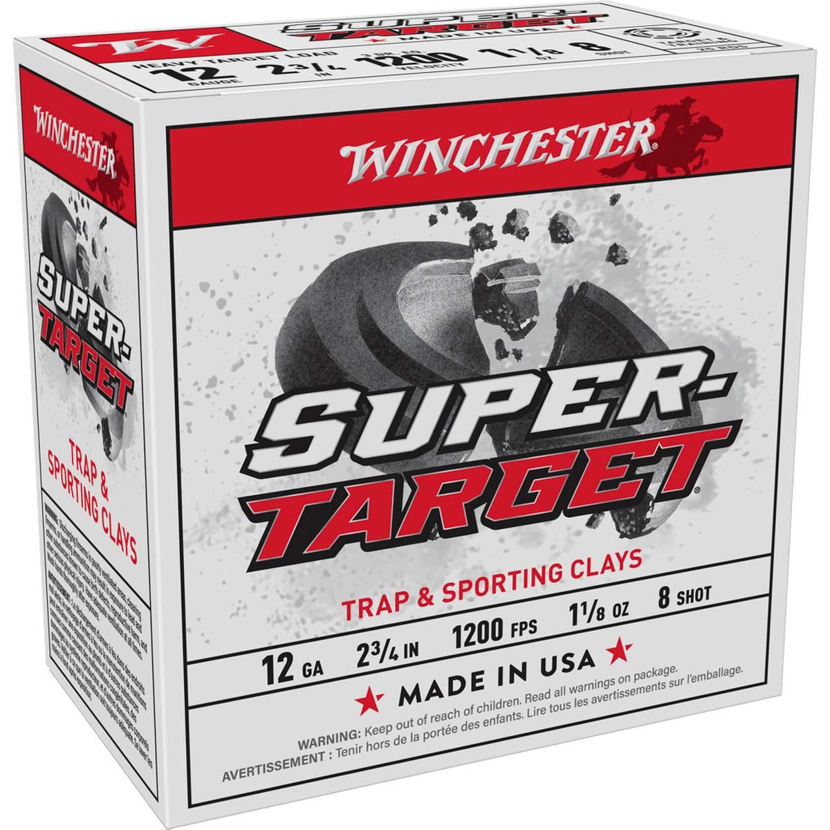 Winchester 12-Gauge Super-Target Trap & Sporting Clays Shotshells, 2-3/ ...