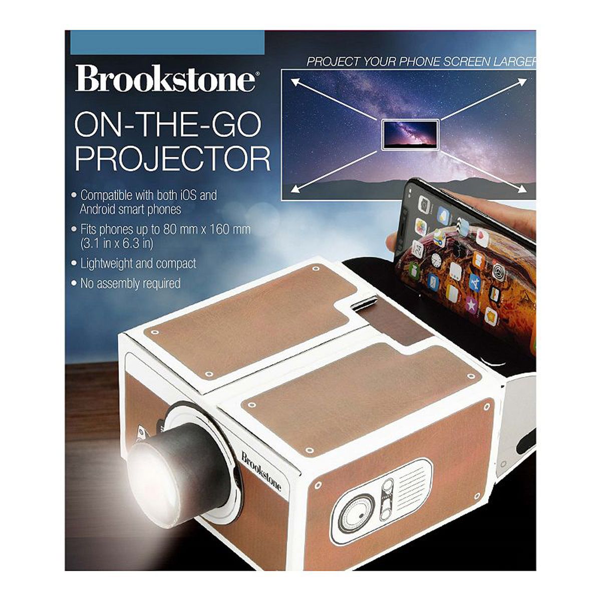 Brookstone On The Go Projector - Project Your Phone