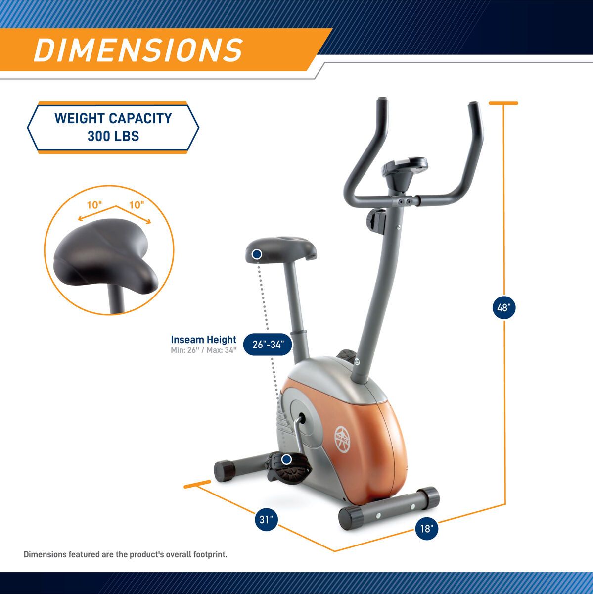 Marcy ME-708 Magnetic Upright Exercise Bike
